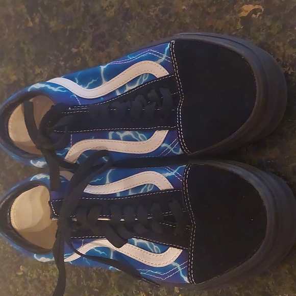 Vans | Shoes | New Vans Old Skool Lightning Blue Sneakers | Poshmark